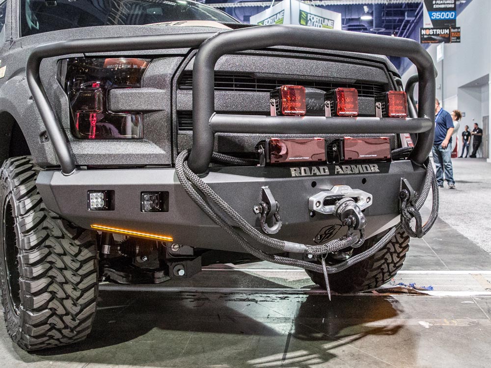 Road Armor 2015-2017 F150 Black Stealth Winch Bumper with Lonestar Gua ...